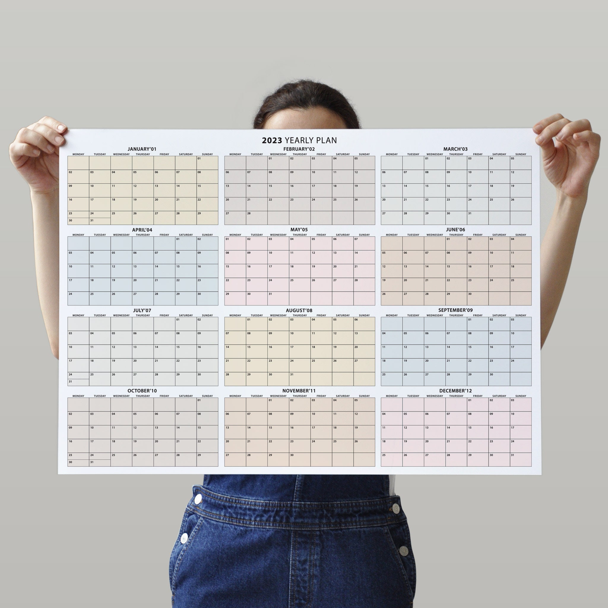 2023 Year Planner Wall Planner Family Calendar School Full - Etsy