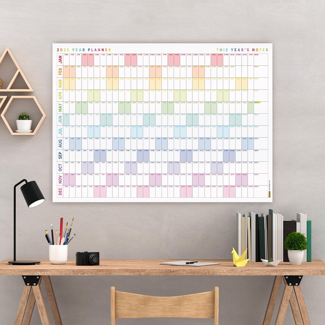 Rainbow Colors 2025 Wall Calendar | 2025 Wall Planner | 2025 Monthly ...