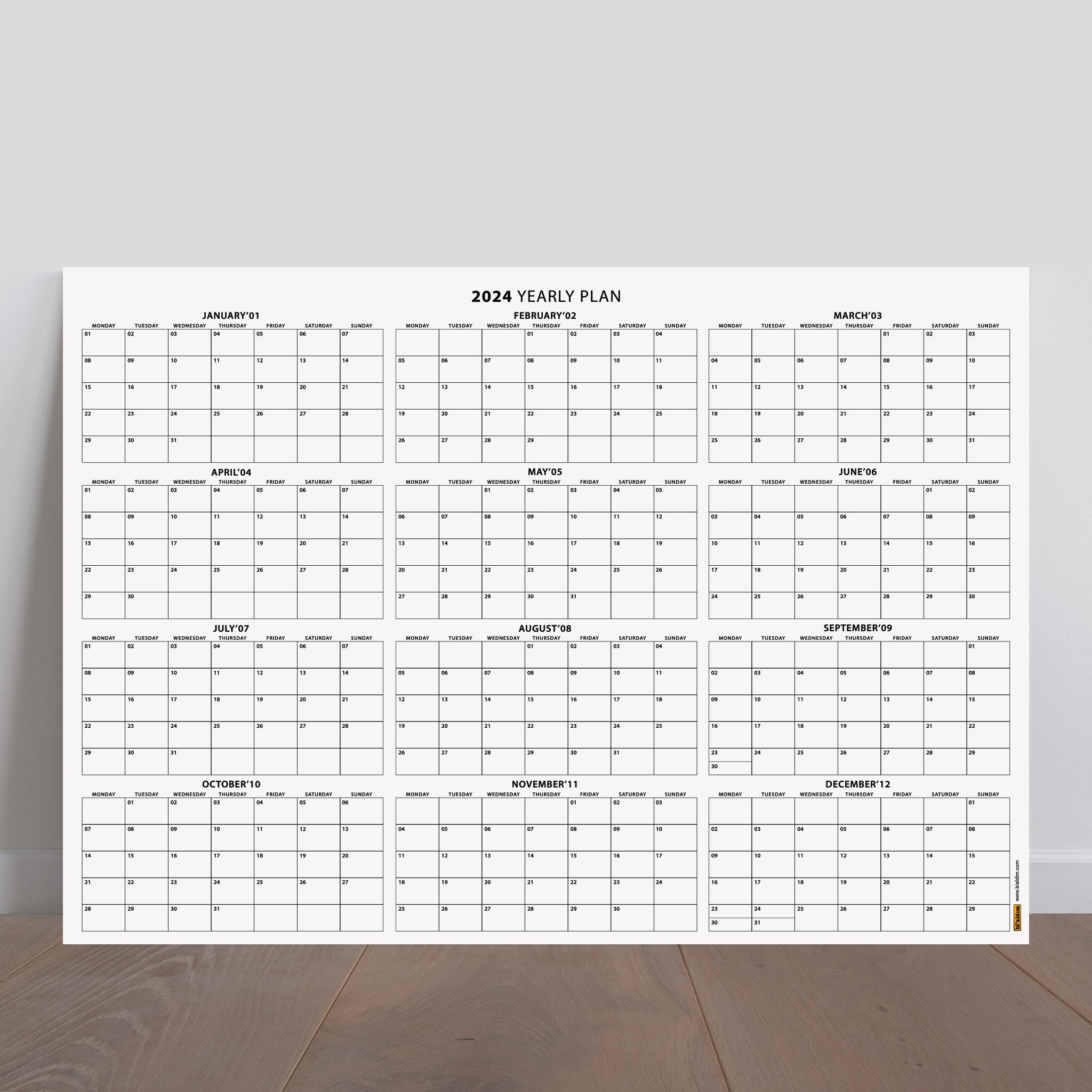 Printable 2024 Year Planner, Giant 2024 Wall Calendar, Yearly Wall ... Printable 2024 Year Planner, Giant 2024 Wall Calendar, Yearly Wall ...