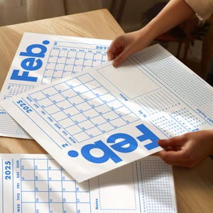 PRINTABLE 2025 Monthly Wall Calendar, Monthly Wall Planner, 12 Months ...