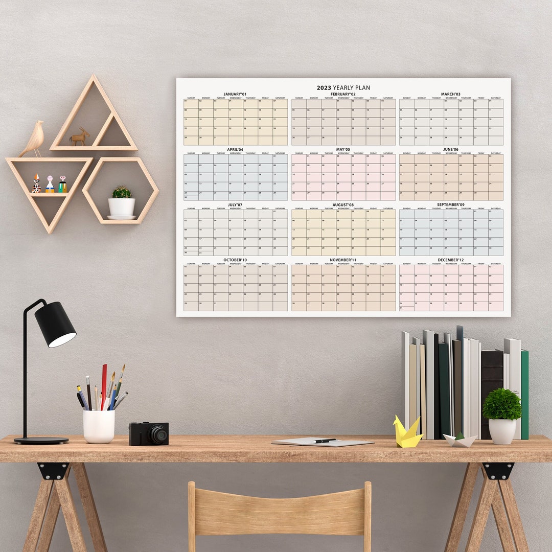 Boho Color 2023 Wall Planner 2023 Wall Calendar 2023 Year - Etsy