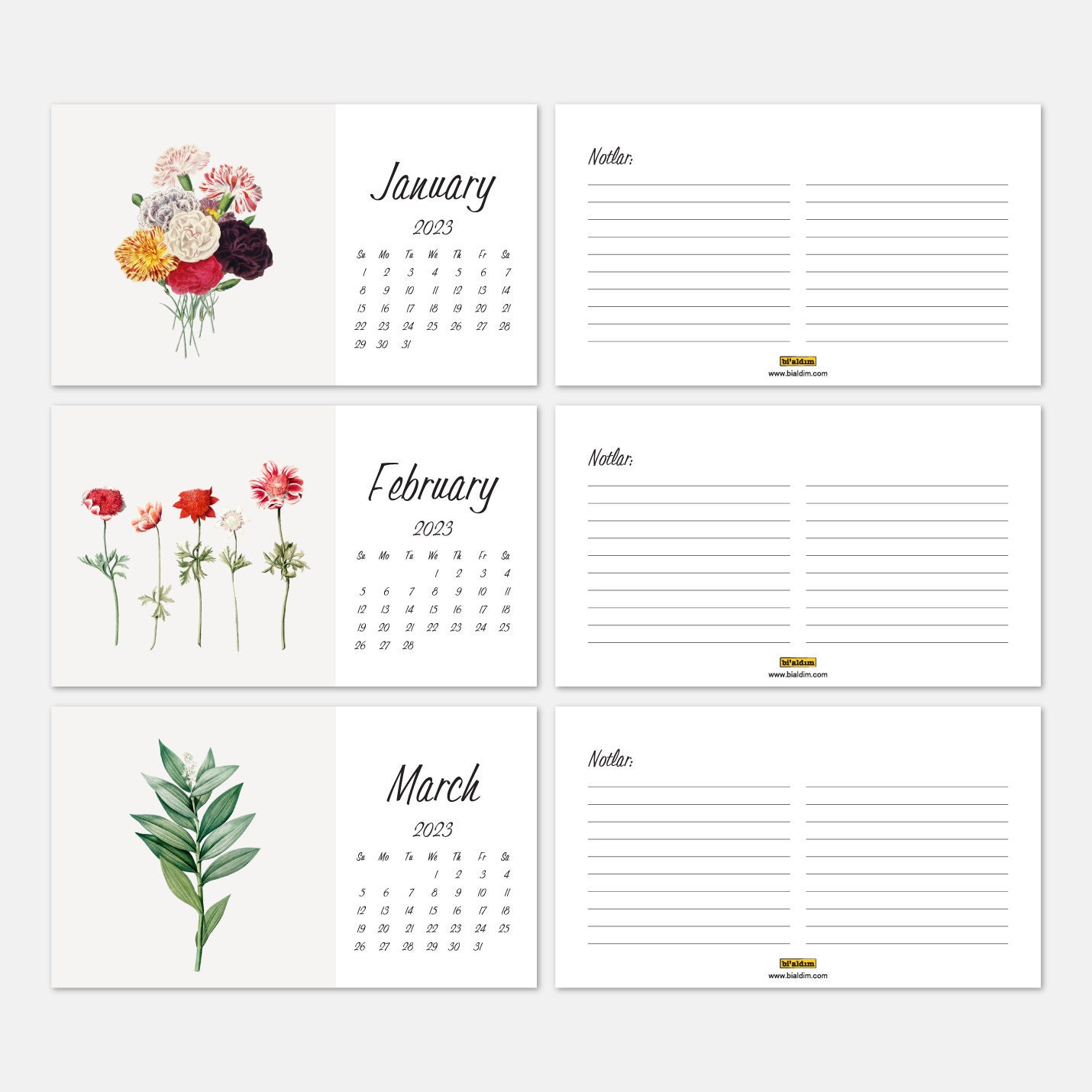 2024 Desk Calendar, Vintage Floral Calendar 2024 - Etsy