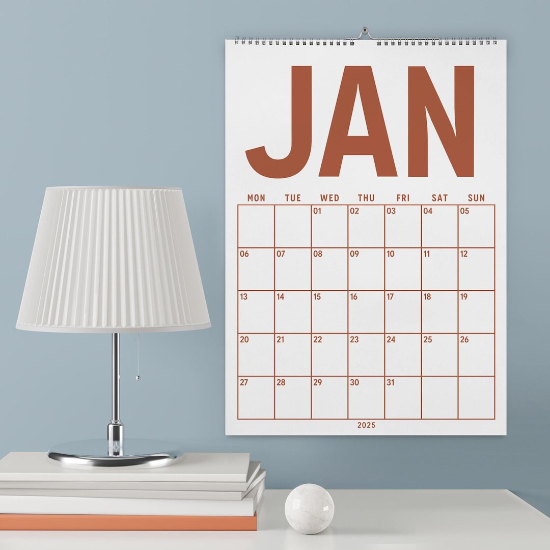 Boho 2025 Wall Calendar, Monthly Wall Planner, Minimalist, A4, 3x48 Cm ...