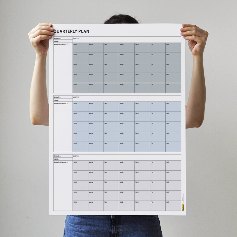 Boho Undated Quarterly Wall Calendar, 3-month Planner - Etsy