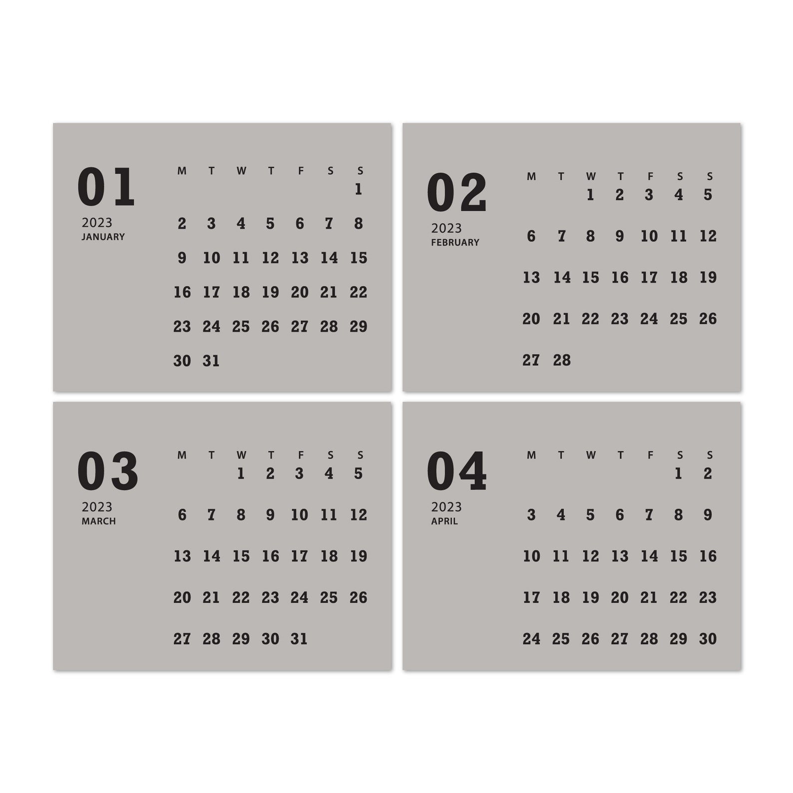 Gray Special Paper 2024 Desk Calendar, Brown Rigid Triangle Leg, 2024 ...