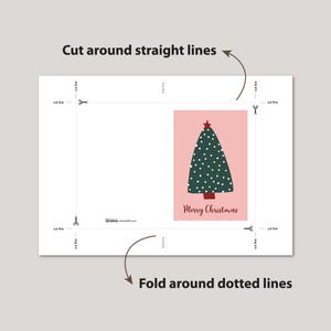 Printable Christmas Tree 8 Cards Set, Digital Download A6, 5x7” Holiday ...