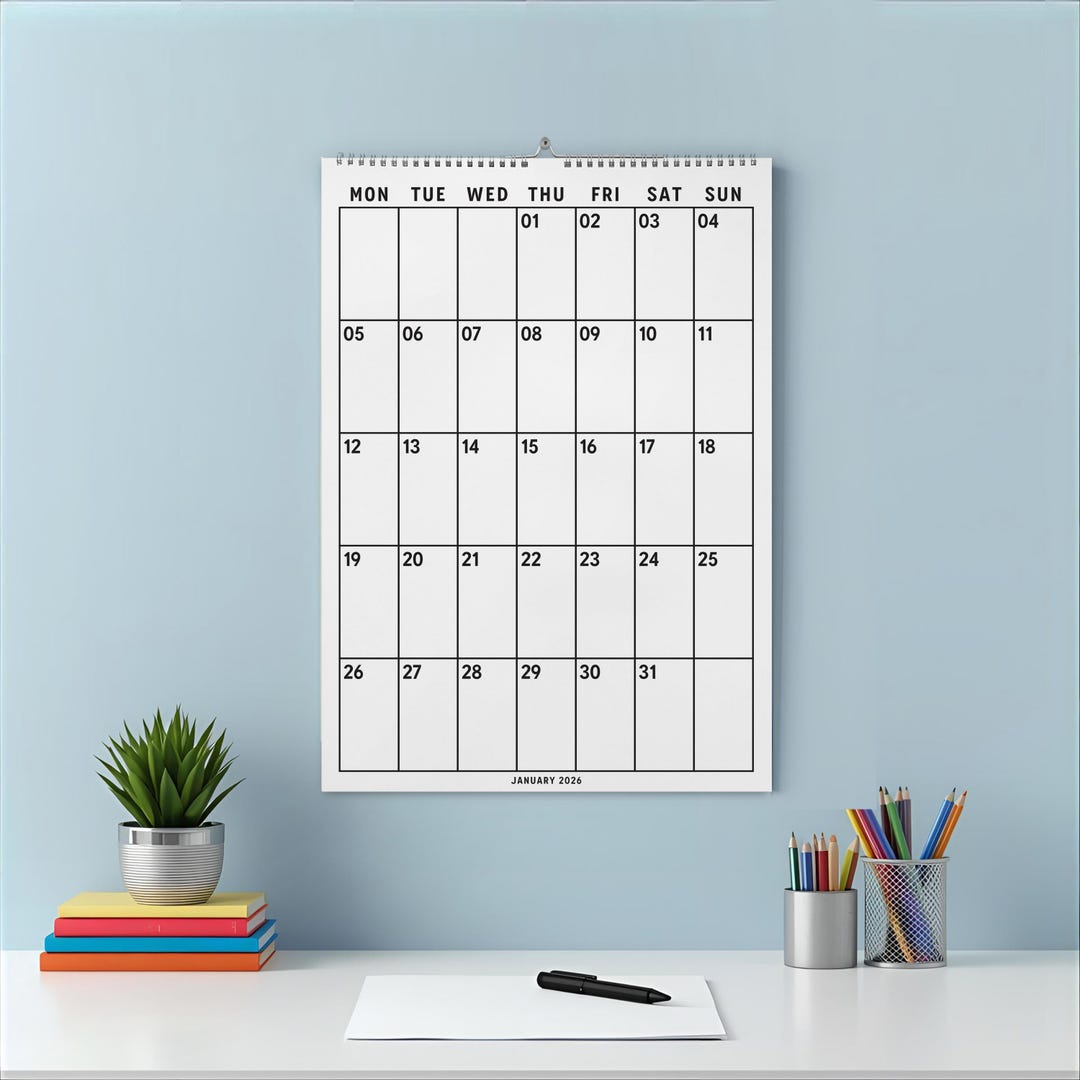 2026 Monthly Wall Calendar | Minimalist Planner | Clean Simple Design ...