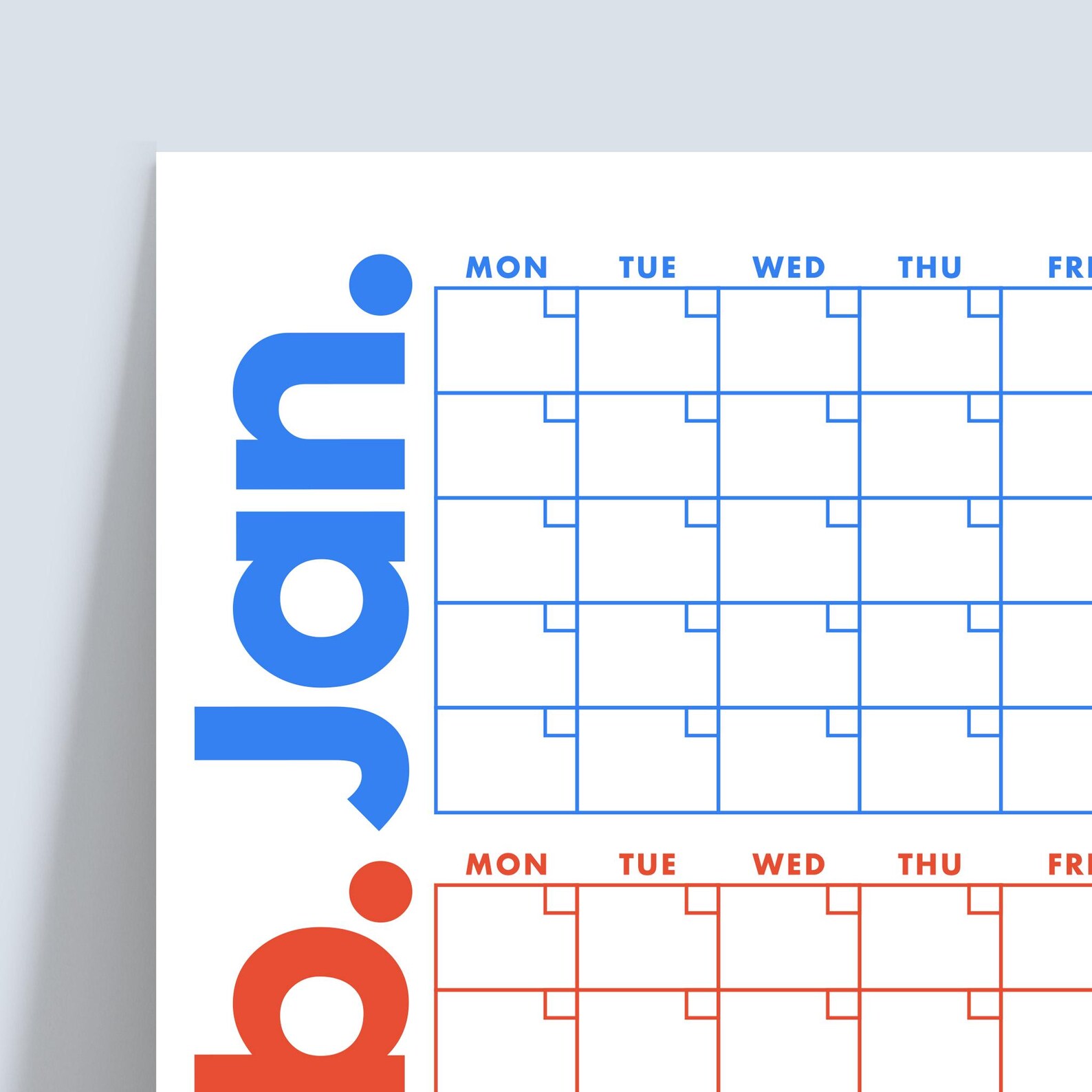 Undated Q1 Wall Calendar | 90 Day Planner - Etsy