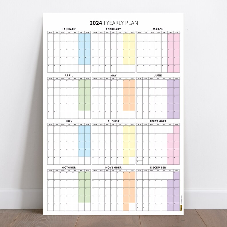 Printable 2024 Year Planner, Wall Planner, Family Calendar, School Full ...