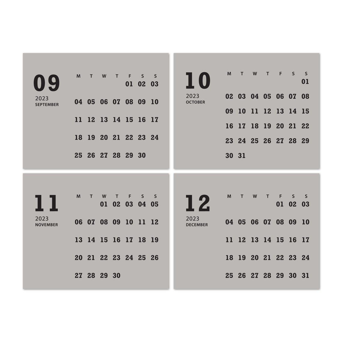 Gray Special Paper 2024 Desk Calendar, Brown Rigid Triangle Leg, 2024 ...
