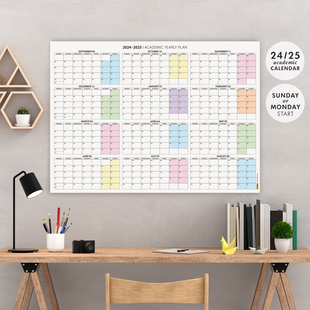 2026 - 2027 Academic Wall Calendar, Mid - Year Calendar, Monthly Plan ...