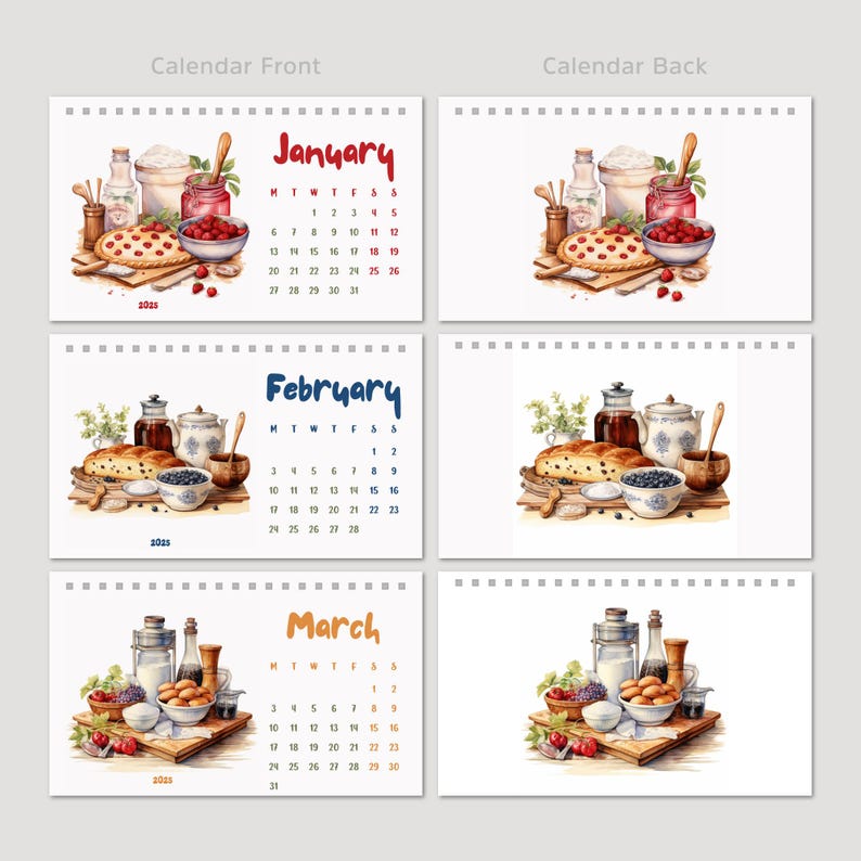 2026 Vintage Baking Calendar: Kitchen & Bakery Decor - Etsy