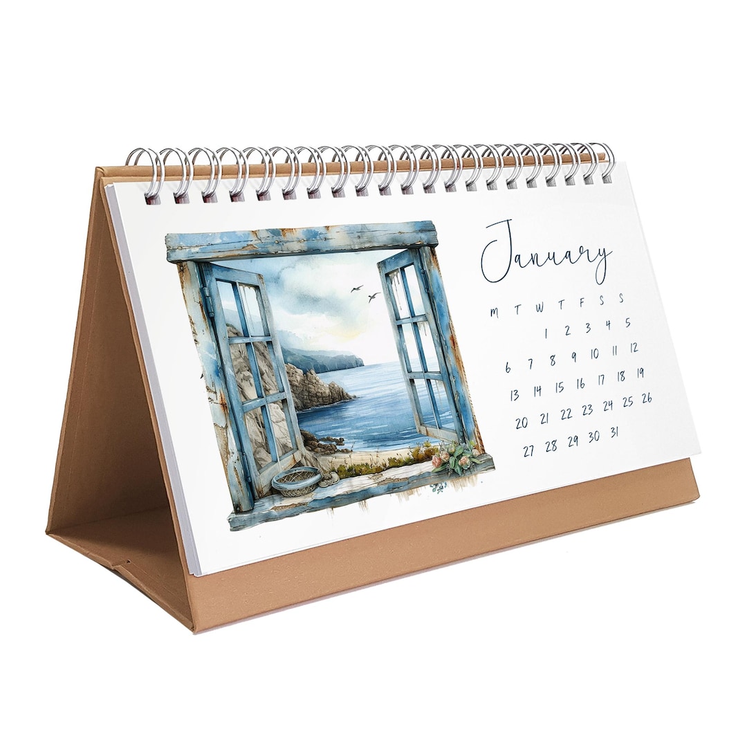2026 Ocean View Desk Calendar: Watercolor Sea Art Planner - Etsy