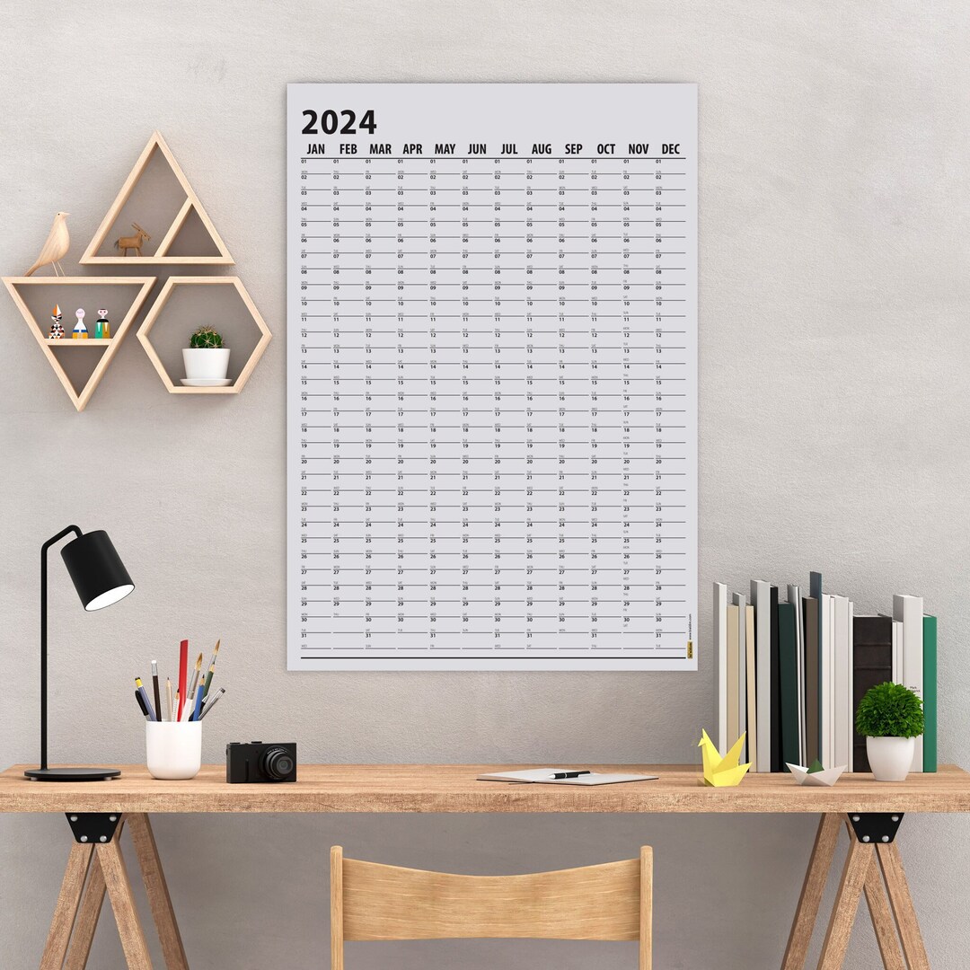 Grey Paper 2025 Yearly Wall Planner, 2025 Monthly Planner, 2025 Wall ...