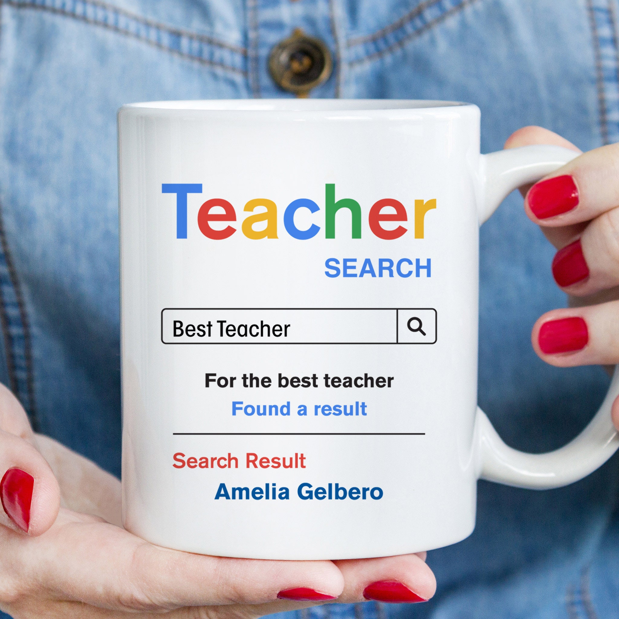 Personalized Teacher Mug, Google Mug, Best Teacher, Gift for Teacher ...