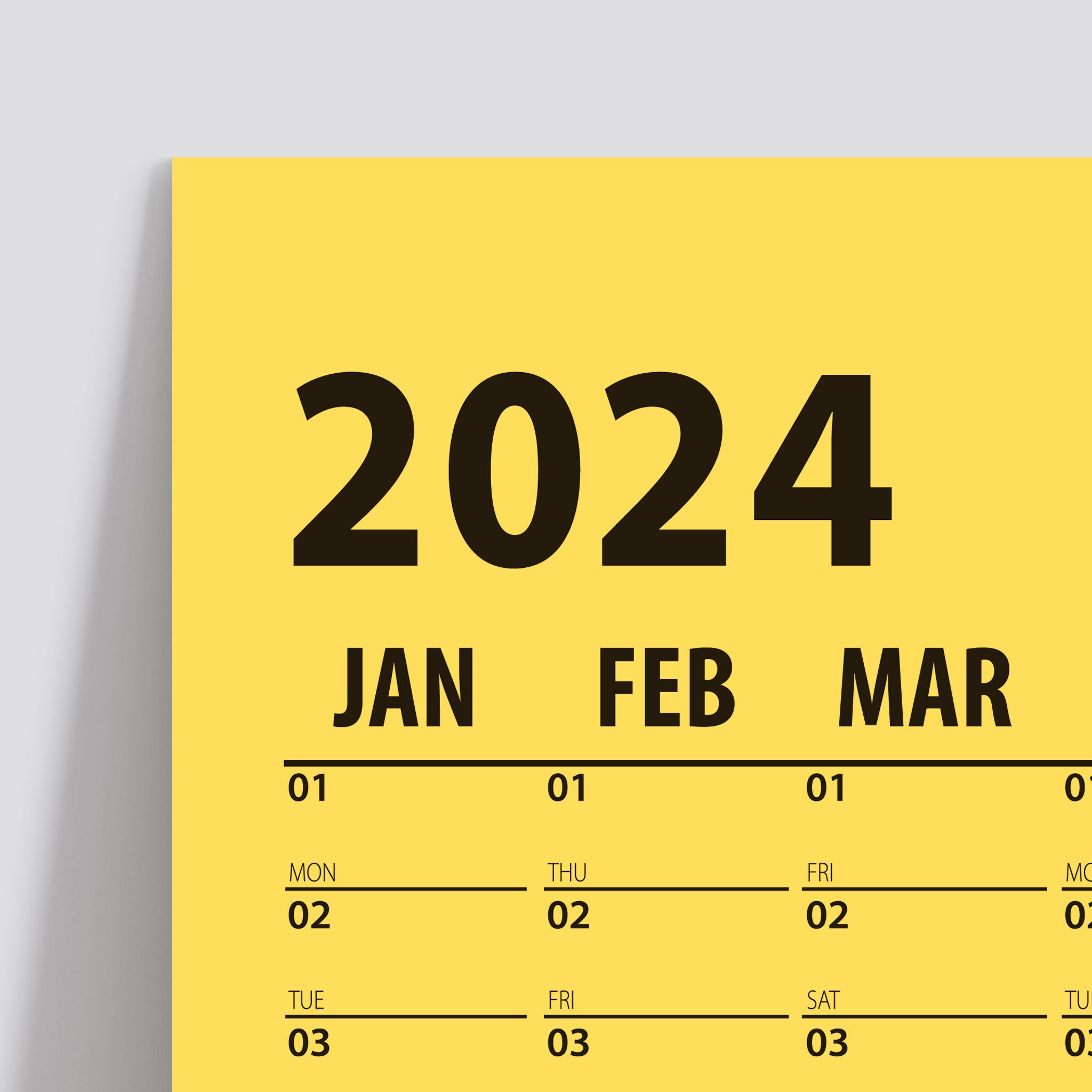 Yellow Paper 2025 Yearly Wall Planner, 2025 Monthly Planner, 2025 Wall ...