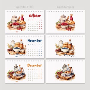 Vintage Baking Calendar | 2026 Desk Calendar | Bakery Calendar ...