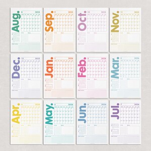 2025-2026 Mid-year Wall Calendar, August Start, Academic Year Planner ...
