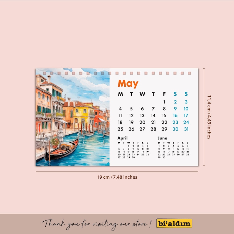 2026 Italy Desk Calendar | Colorful Illustrated Italian Landscape Art ...