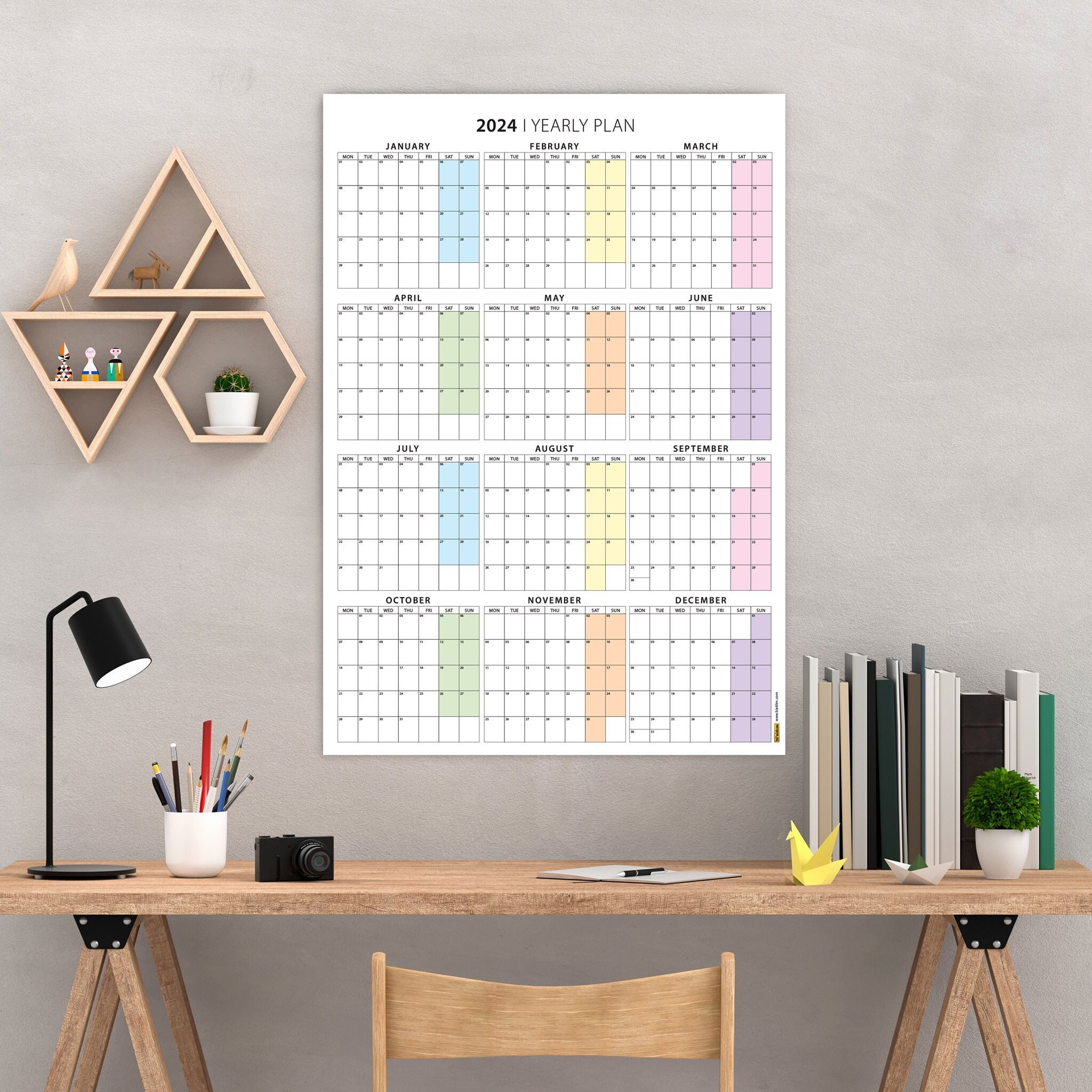 Printable 2024 Year Planner, Wall Planner, Family Calendar, School Full ...