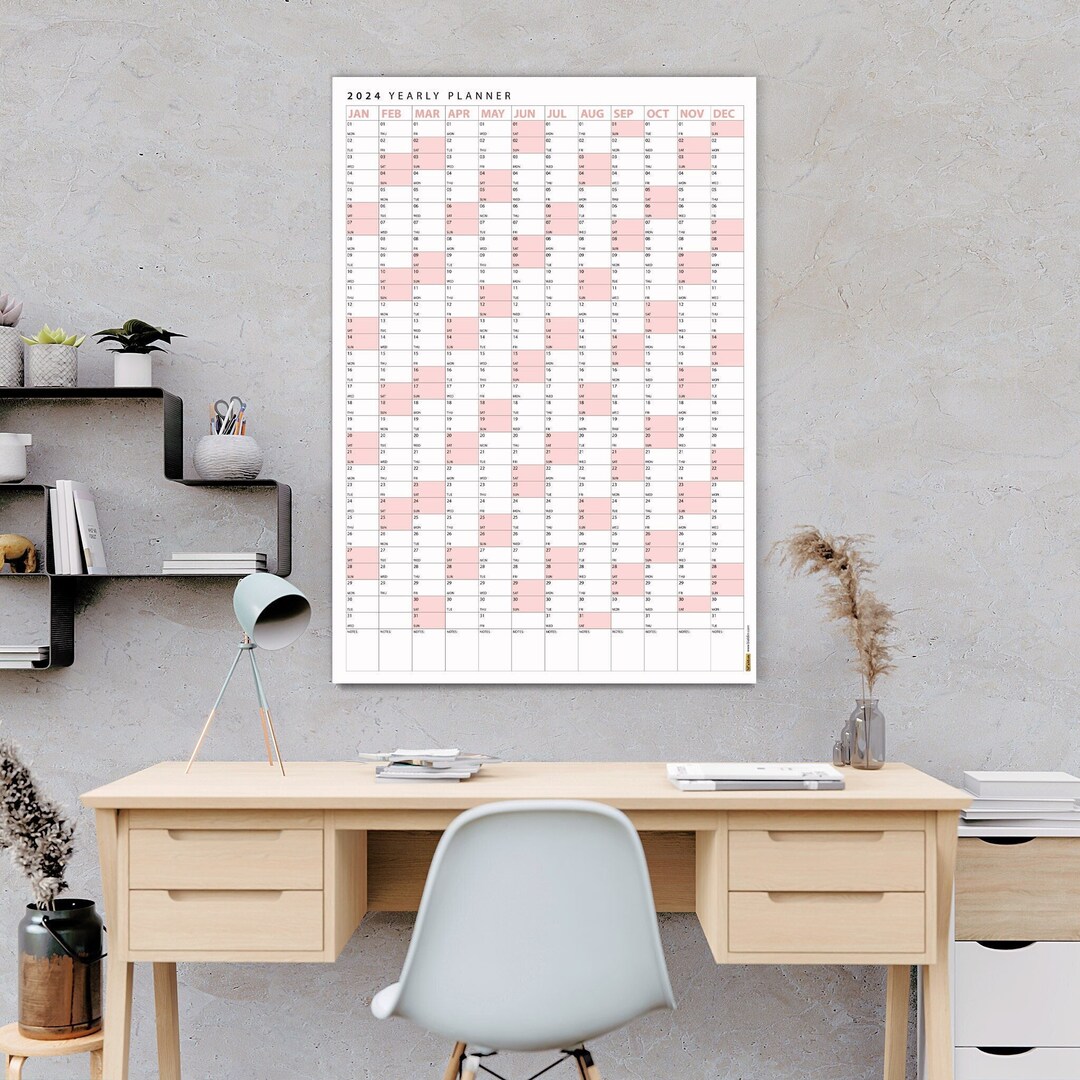 Powder Pink 2024 Wall Calendar 2024 Wall Planner 2024 Year - Etsy
