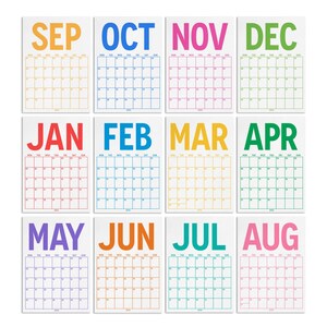 Colourful 2025-2026 Academic Year Wall Calendar, September Start ...