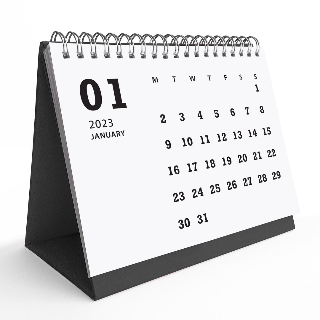 2024 Calendar, Black Rigid Triangle Calendar Foot, 2024 Black Desk ...