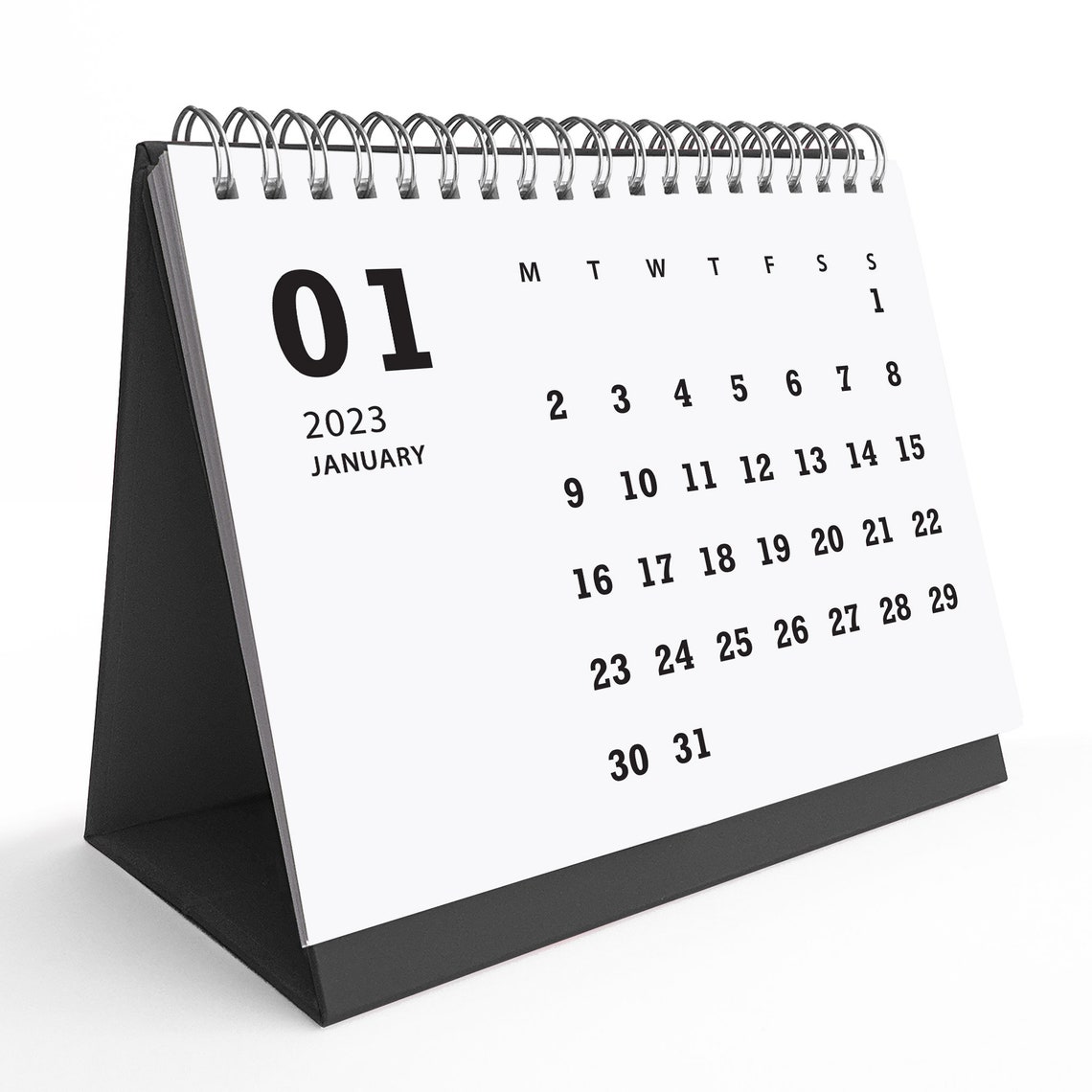 2024 Calendar, Black Rigid Triangle Calendar Foot, 2024 Black Desk ...