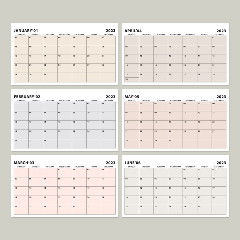 Boho Color Monthly Planner Calendar, 2024 Desk Calendar, Minimalist ...