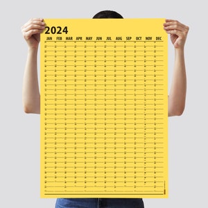 Yellow Paper 2025 Yearly Wall Planner, 2025 Monthly Planner, 2025 Wall ...