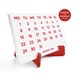 2024 Calendar 2024 Desk Calendar Red Color, MONDAY or SUNDAY Start - Etsy