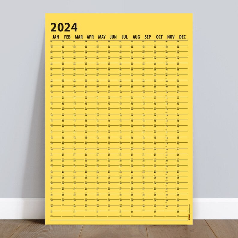 Yellow Paper 2025 Yearly Wall Planner, 2025 Monthly Planner, 2025 Wall ...