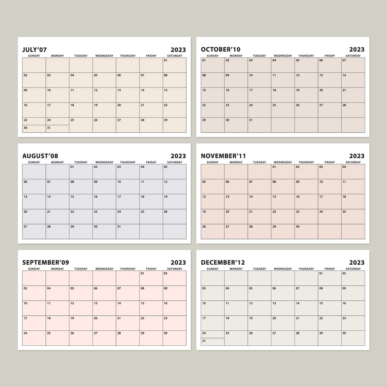 Boho Color Monthly Planner Calendar, 2024 Desk Calendar, Minimalist ...