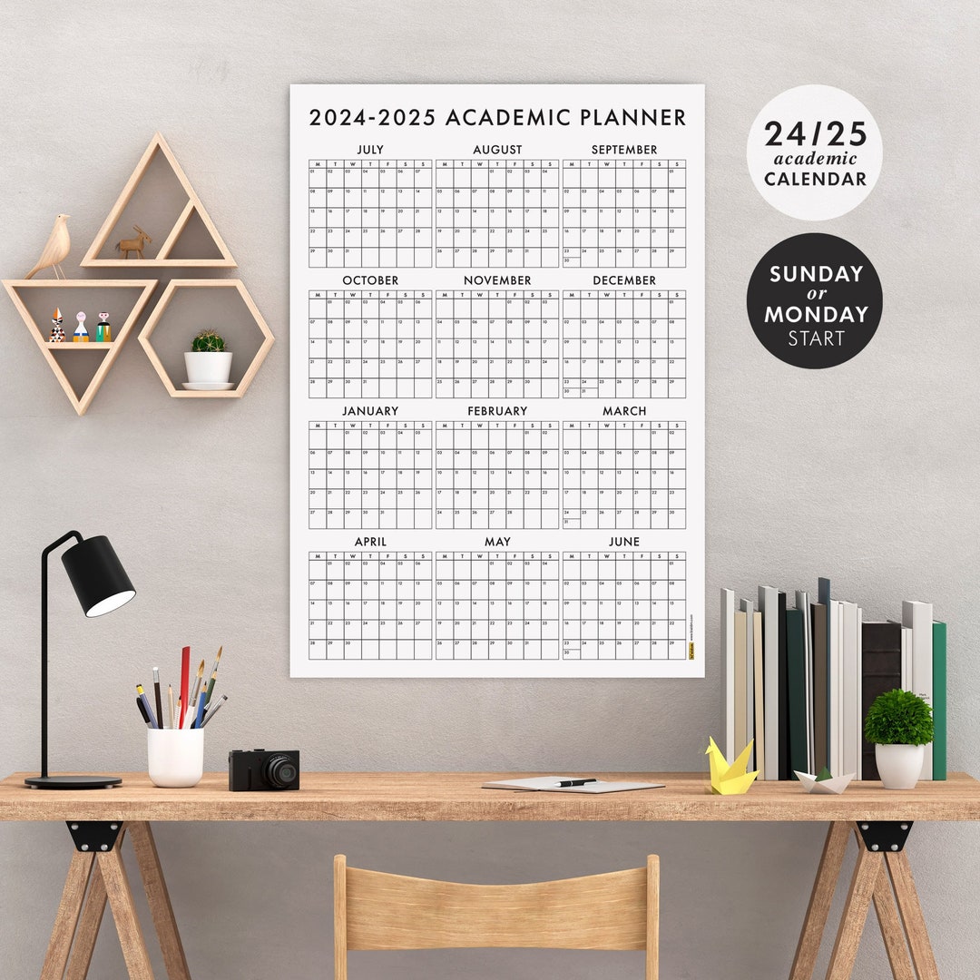 2024-2025 Academic Wall Calendar, Giant Mid-year Calendar, Year Planner ...