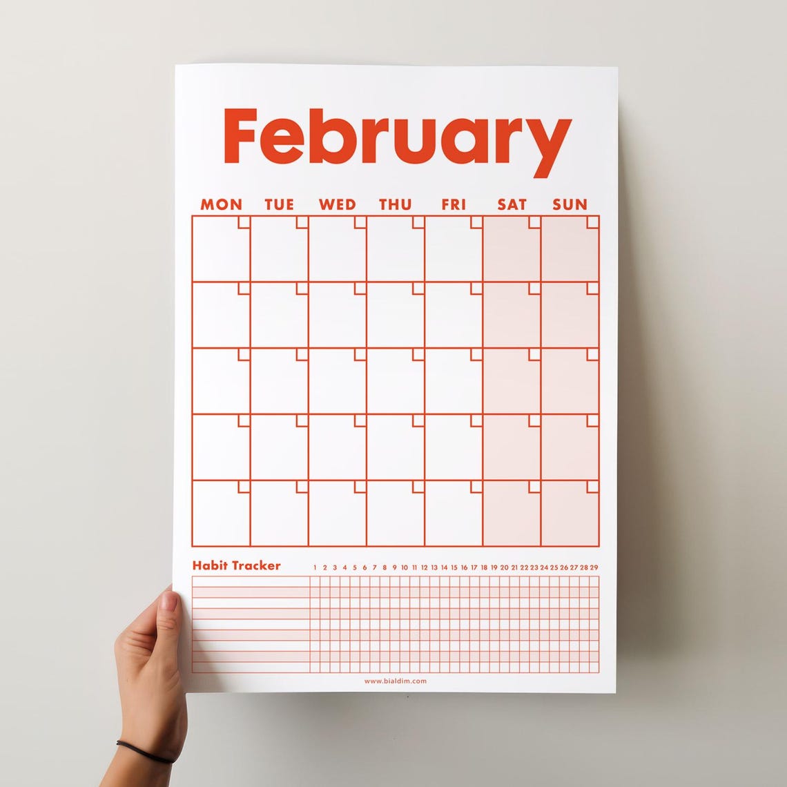 Undated Monthly Wall Planner Colourful, Habit Tracker Planner, Large ...