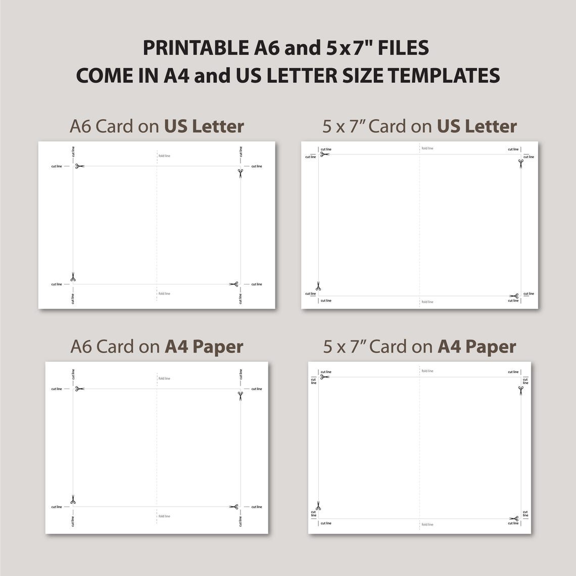 Printable Christmas Tree 8 Cards Set, Digital Download A6, 5x7 Holiday ...