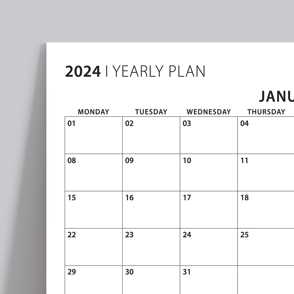 PRINTABLE 2024 Quarterly Wall Calendar Set, 90 Day Planning, Quarterly ...
