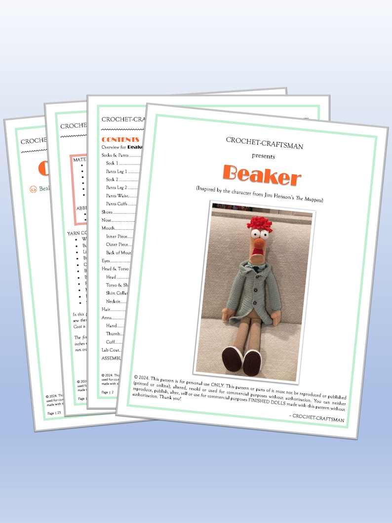 BEAKER (from the Muppets) - PDF Pattern by Crochet-craftsman - Etsy