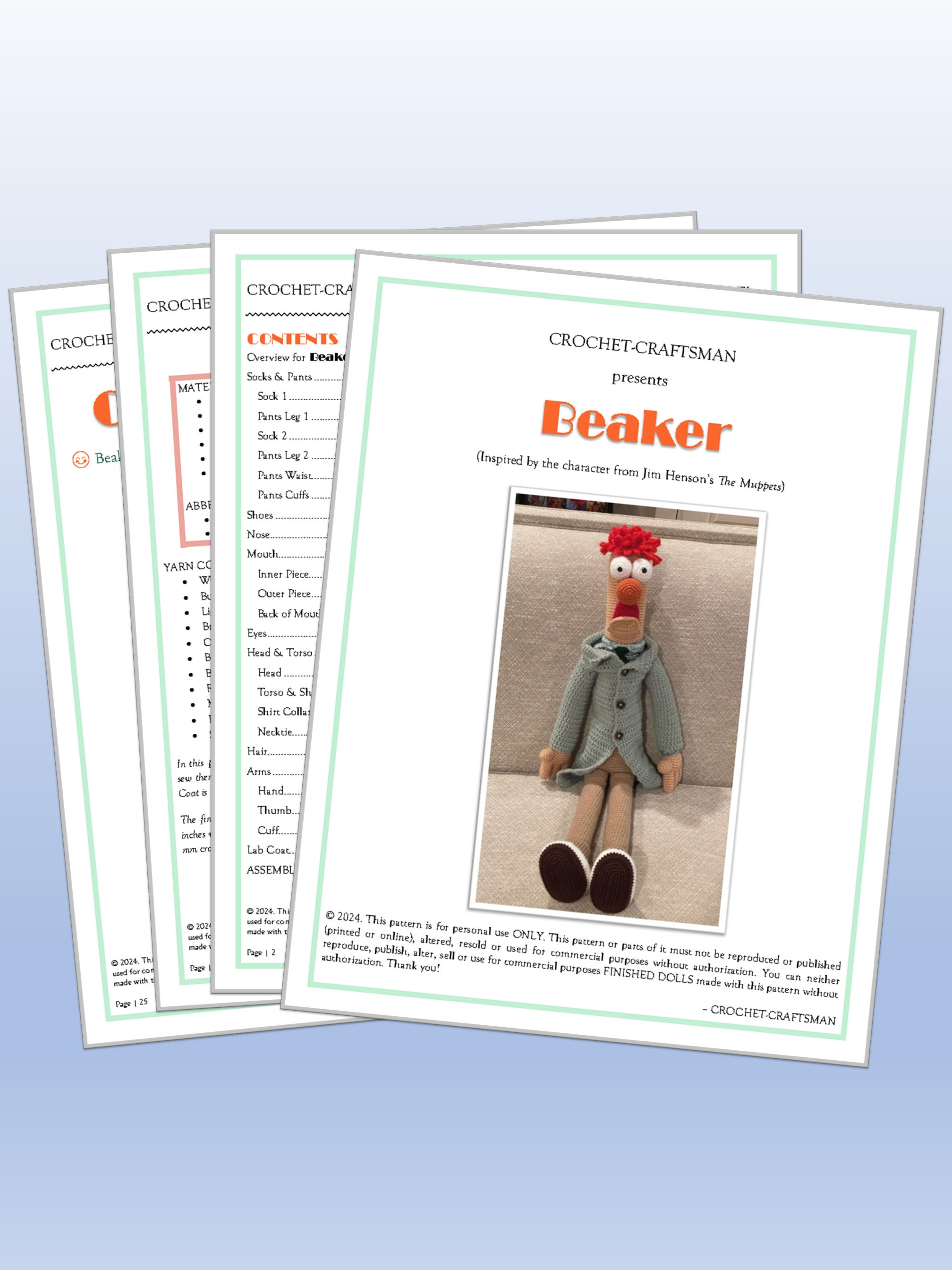 BEAKER (from the Muppets) - PDF Pattern by Crochet-craftsman - Etsy
