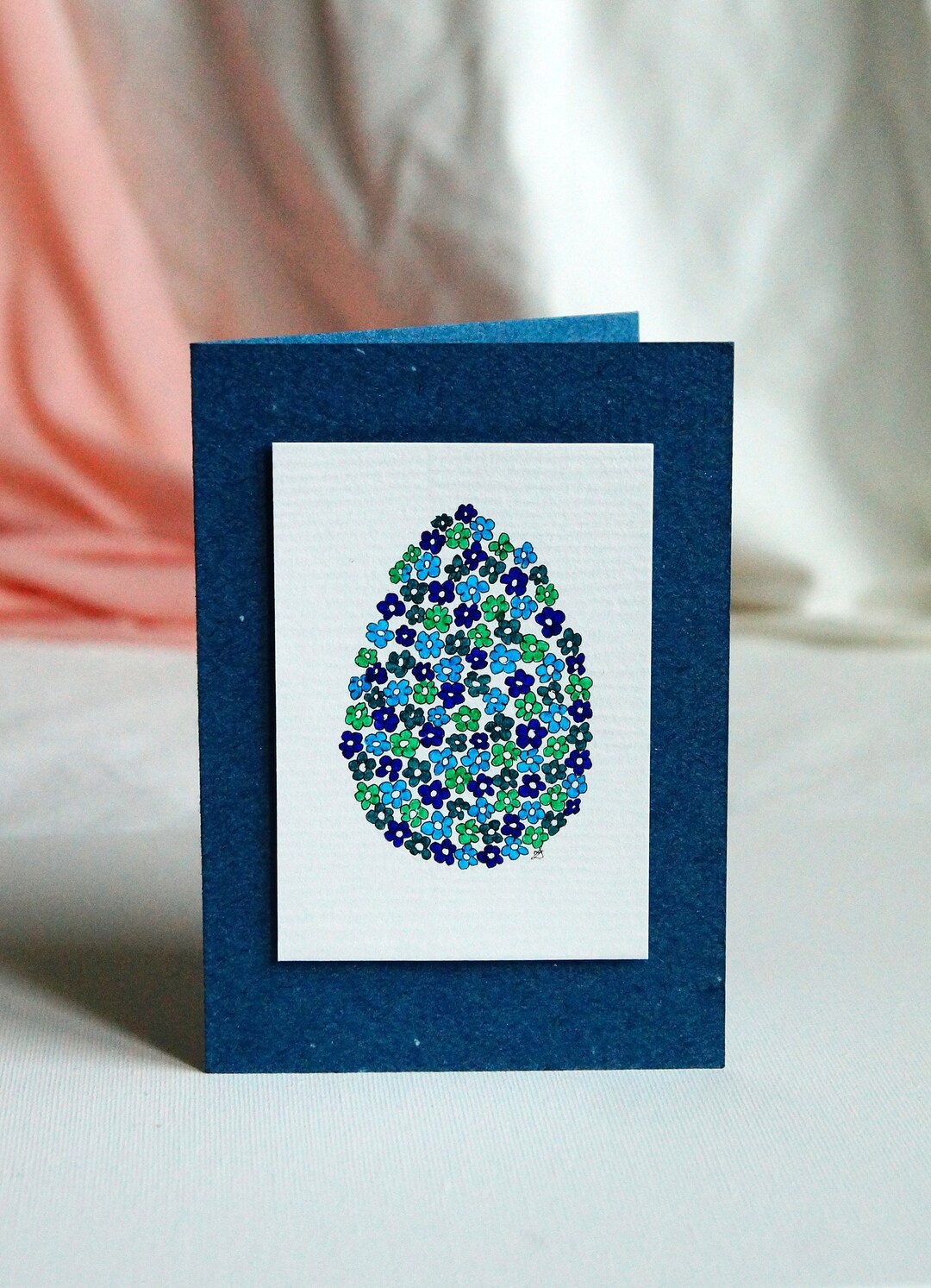 Easter Card, Hand Drawn Card, Blank Easter Card, Real Drawing, Egg ...