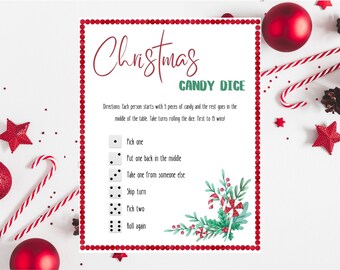 Christmas Roll A Santa Dice Game Christmas Dice Game Family - Etsy