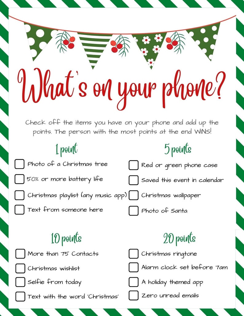 What's on Your Phone? Christmas Game - Etsy