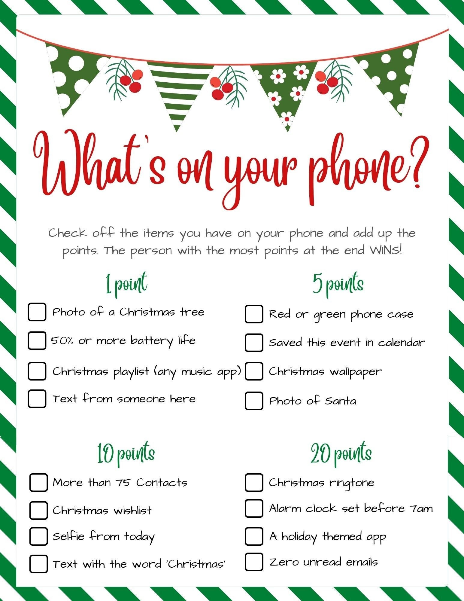 What's on Your Phone? Christmas Game - Etsy
