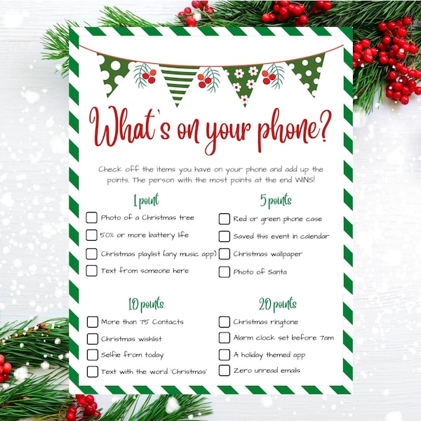 Christmas Whats on Your Phone - Etsy