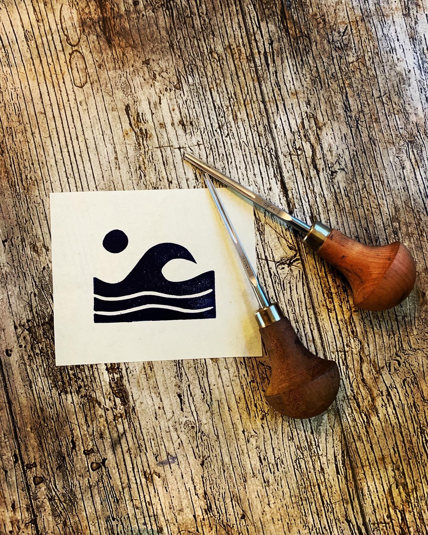 The Wave - Linocut Mini Print - Etsy