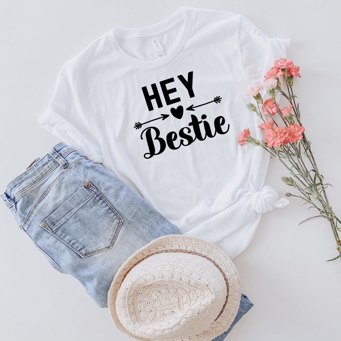 Hey Bestie Shirt / Cute Ladies Design / Trending Best Friend - Etsy