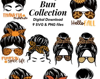 Pumpkin Mom Bun Png - Etsy