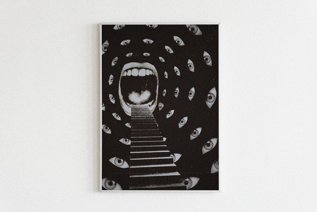 Original Art Print stairway to Heaven Surreal, Expressionism, Vintage ...