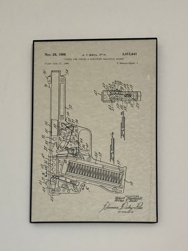 Gyrojet Rocket Pistol Posters. Vintage Posters. Gun Art. Patent Posters ...