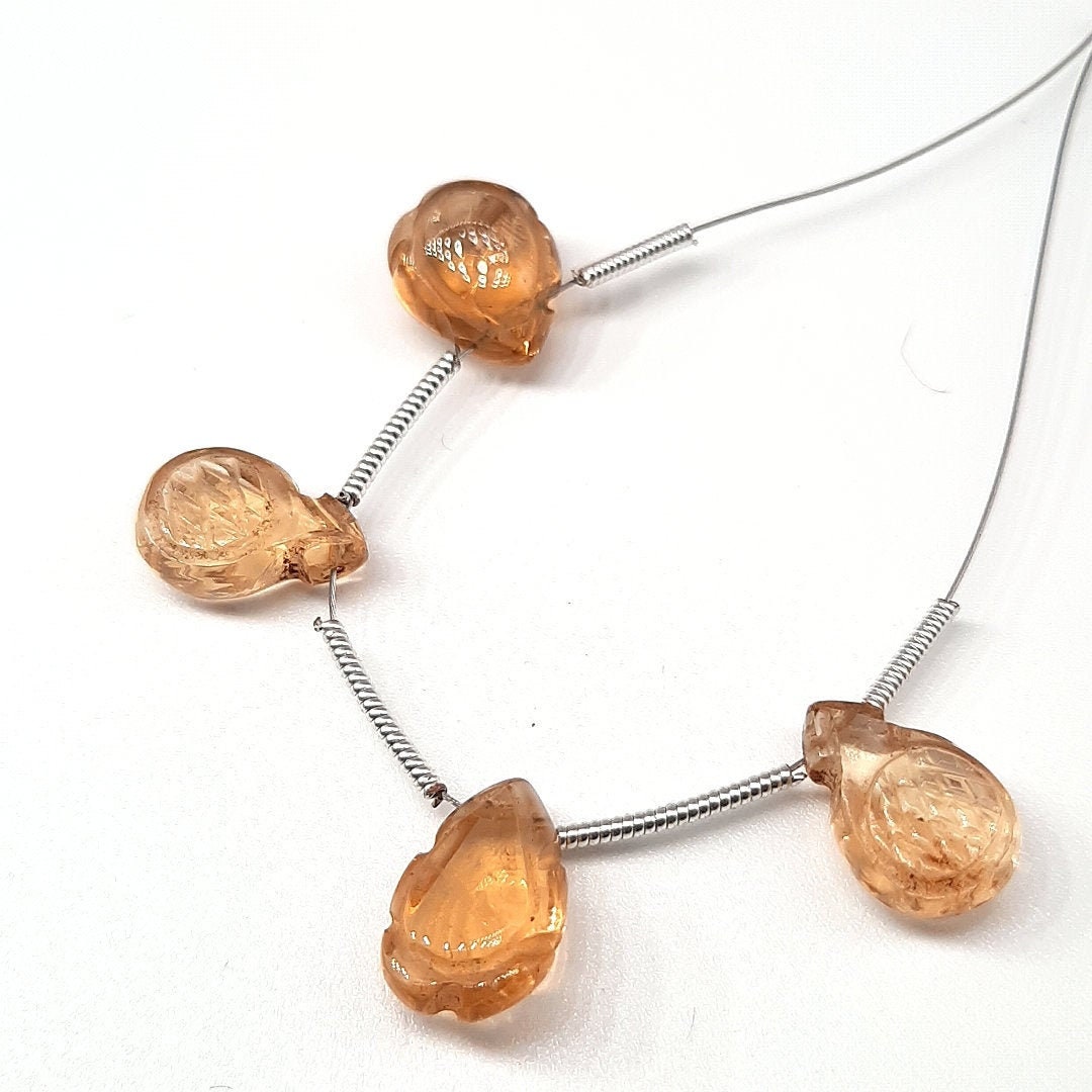 Citrin Set 4 Stück geschnitzte Freiform ca. 12-13 mm 1107 | Etsy